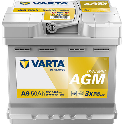 Аккумулятор Varta Silver dynamic AGM 550 901 054, 242x175x190, обратная полярность, 50 Ач