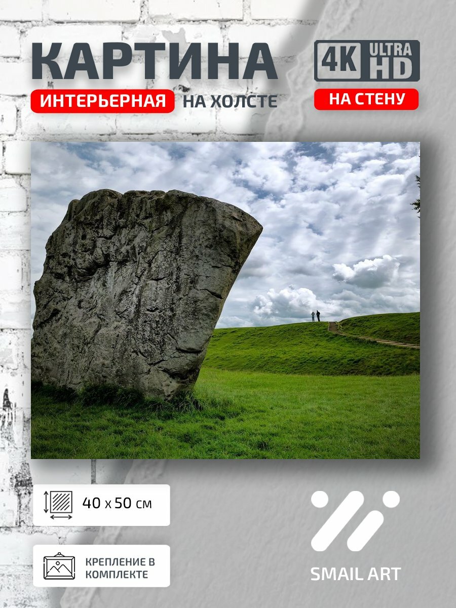 Картина на холсте интерьерная 40 на 50 на стену Поляна Landscape для офиса пейзаж интерьер