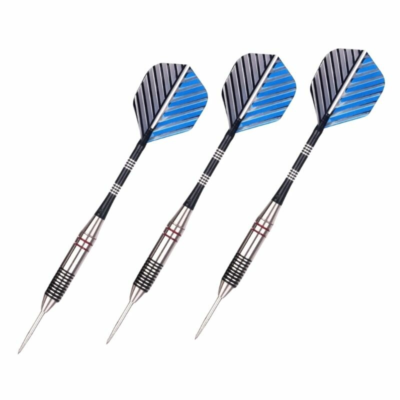 1 набор из 3-х 24-граммовых игл для дротиков нержавеющей стали с защитой от падения - сине-серым хвостовиком