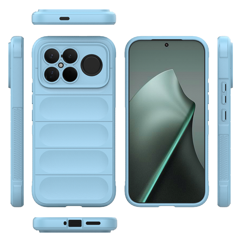 Чехол для Poco F8 Ultra/Сяоми Поко F8 ультра, soft touch, чехол-кардиомонитор, поликарбонат (PC), защита камеры, ударопрочный, усиленные углы, Xiaomi, Poco F8 Ultra, light blue,