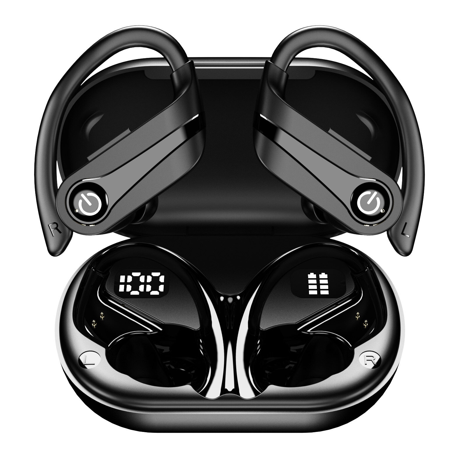 Кросс-бордерные беспроводные Bluetooth-наушники наушные спортивные двухканальные для бега водонепроницаемые шумоподавляющие модель Q63-3 черный