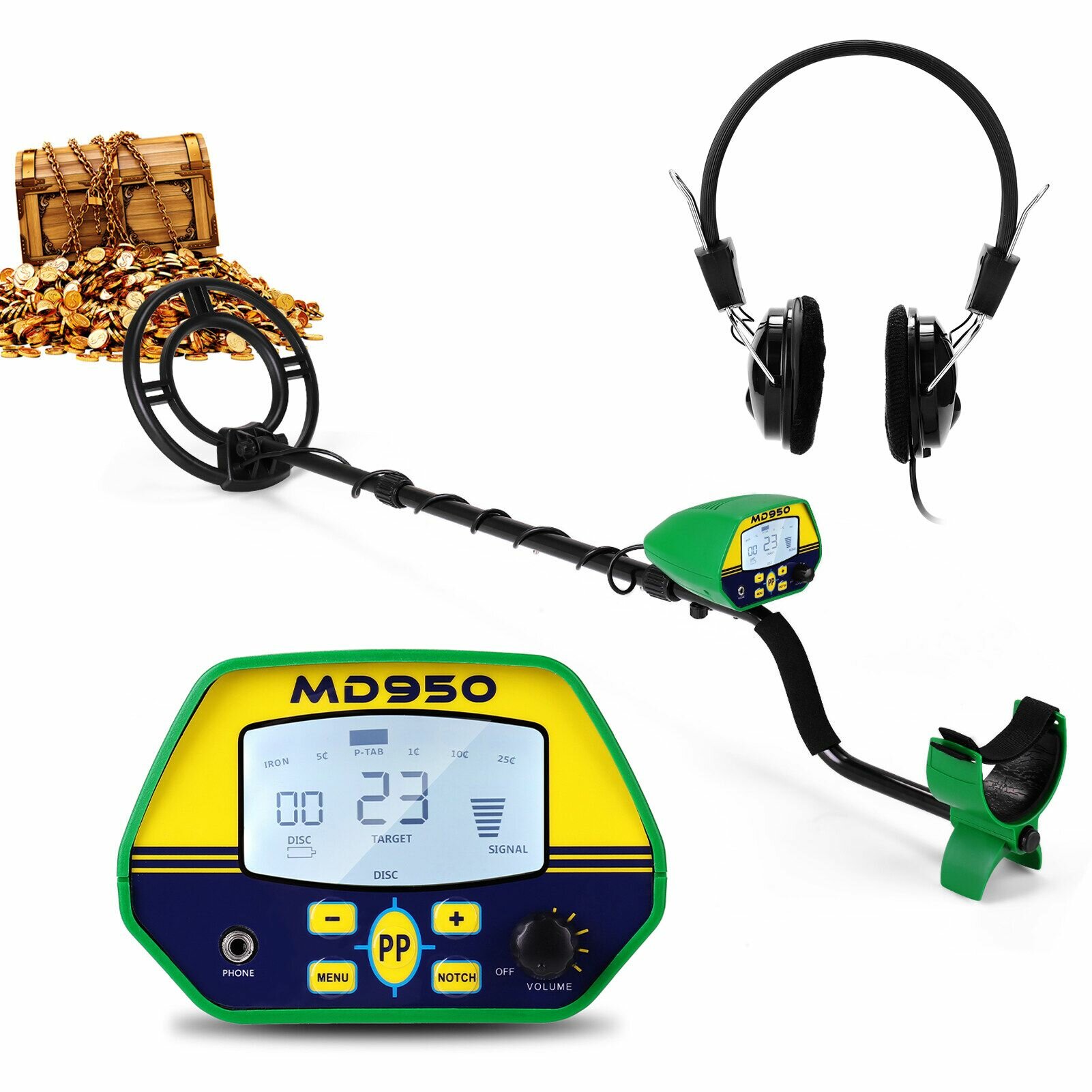 10-дюймовый водонепроницаемый ЖК-экран портативный металлоискатель