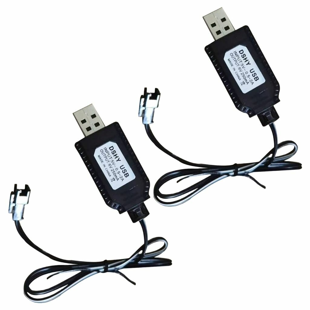 2 разъема SM 2P, USB 6 В с защитой от перенапряжения, кабель для зарядки, полная зарядка, отключение света