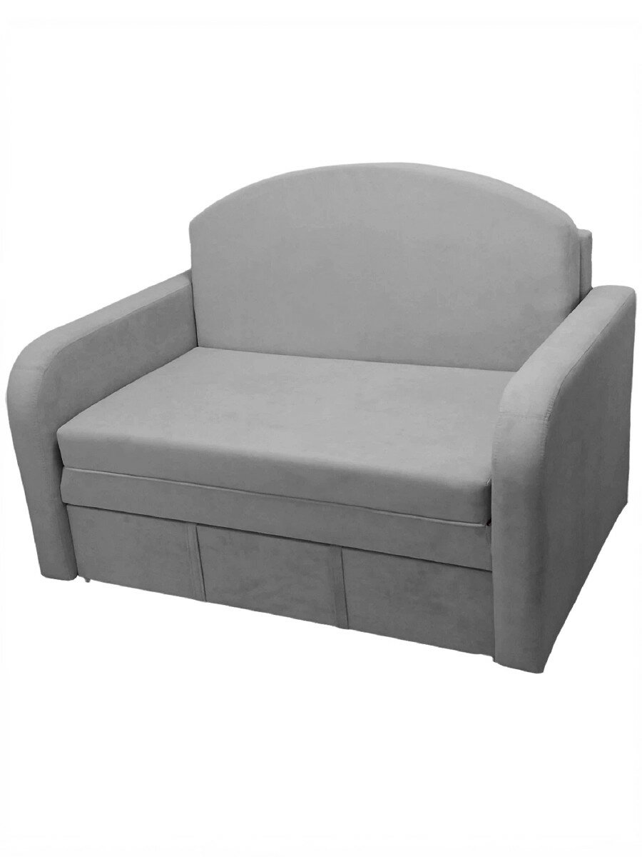 Диван-кровать StylChairs Соня, ширина 140 см, обивка: велюр, цвет: светло-серый