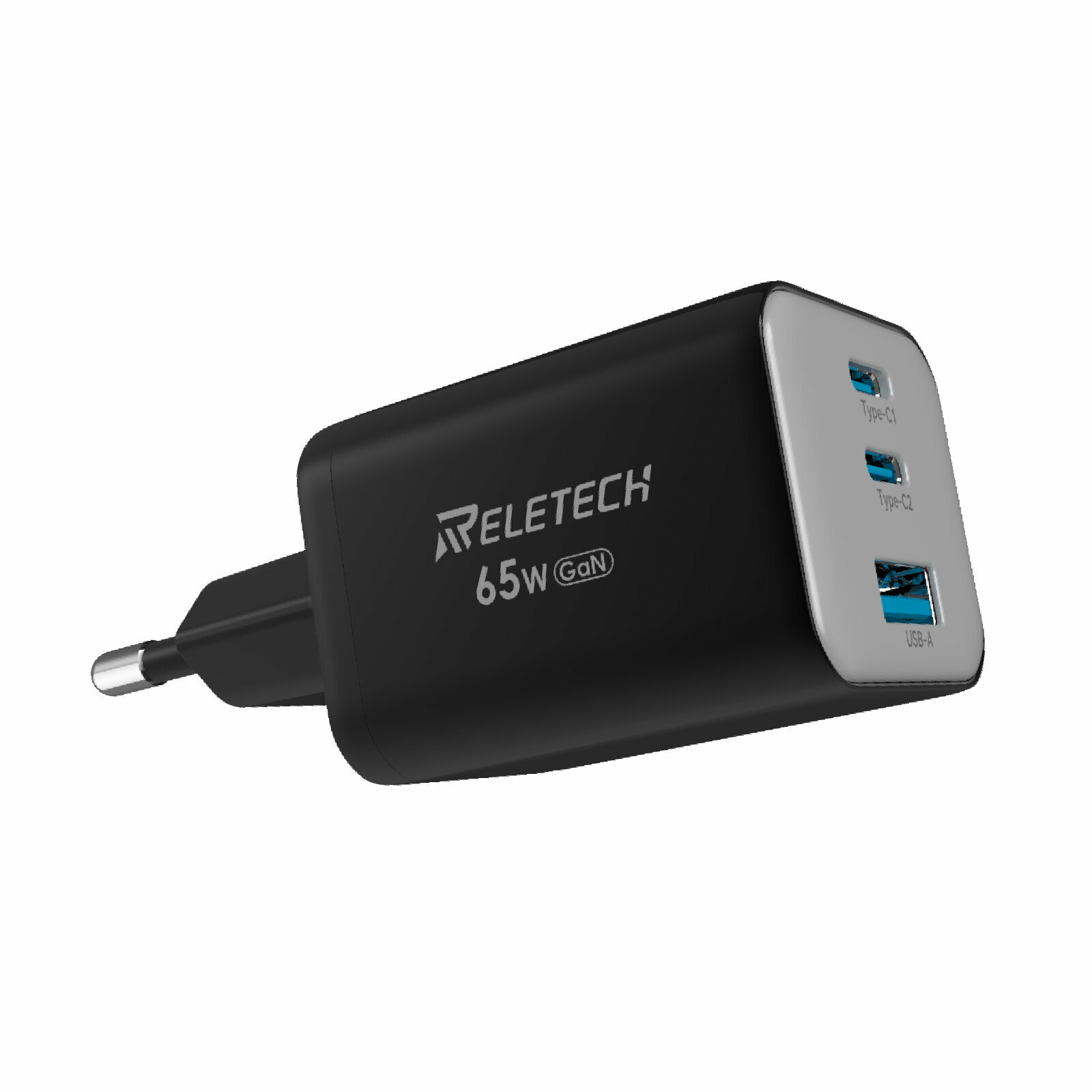 Быстрое зарядное устройство Reletech 65W Multi Charger Dual USB-C + USB-A, GaN, 65 Вт, Для iphone apple xiaomi