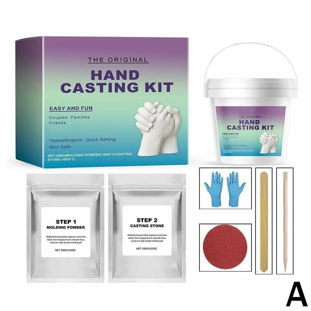 Эксклюзивный комплект для создания реалистичного гипсового слепка ладоней с красками своими руками