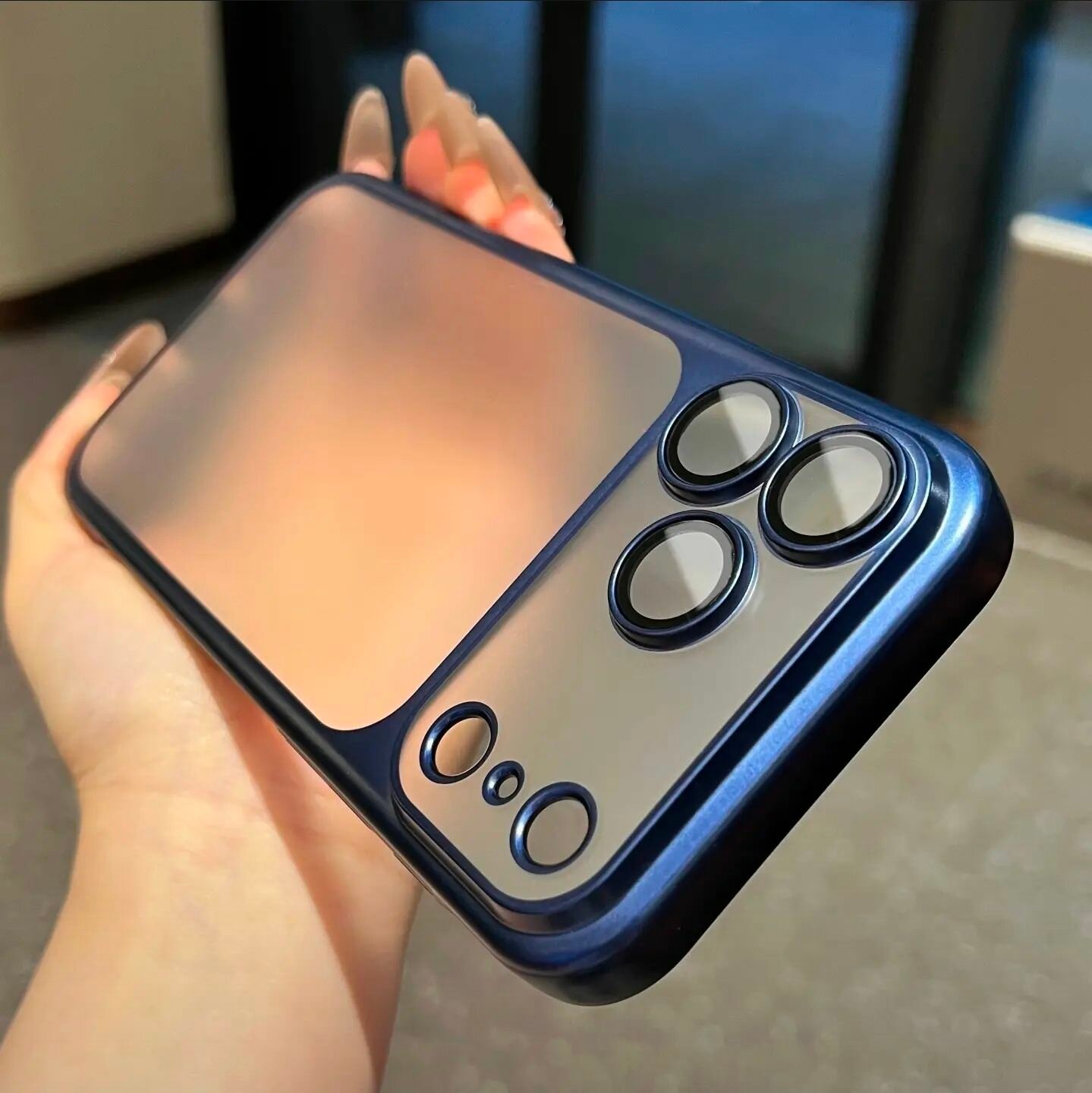 Чехол для iPhone 17 Pro Max, пластик, Синий