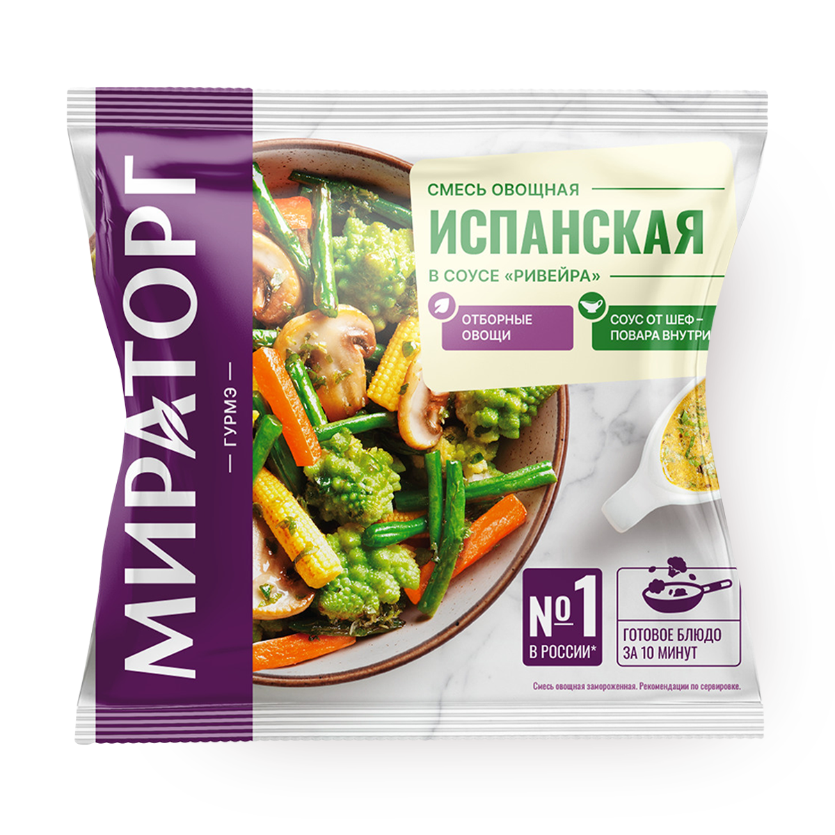 Смесь Мираторг "Ривьера", замороженная, овощи с грибами, в соусе, 400 г