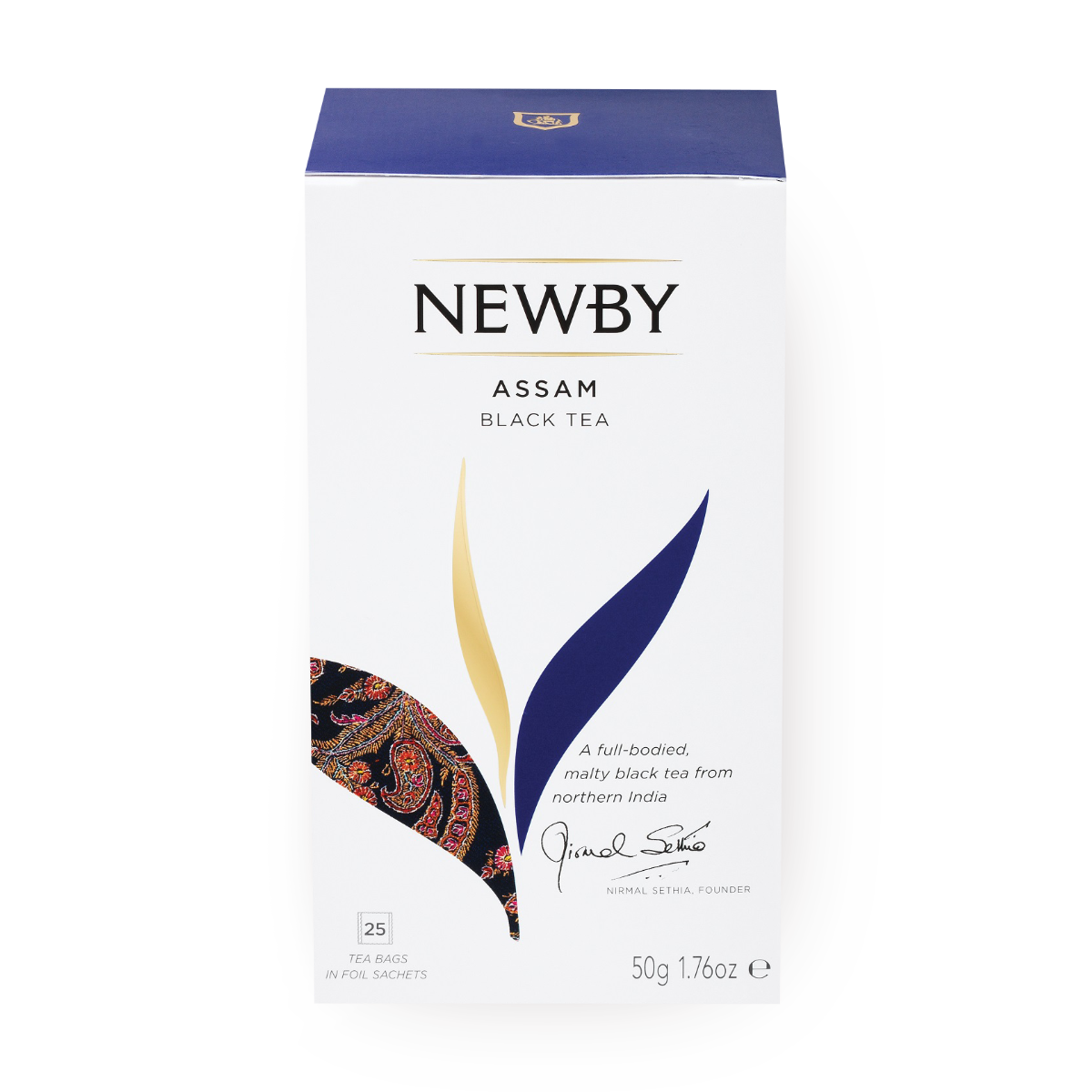 Чай Newby Assam, черный, 25 пакетиков в упаковке, картонная коробка