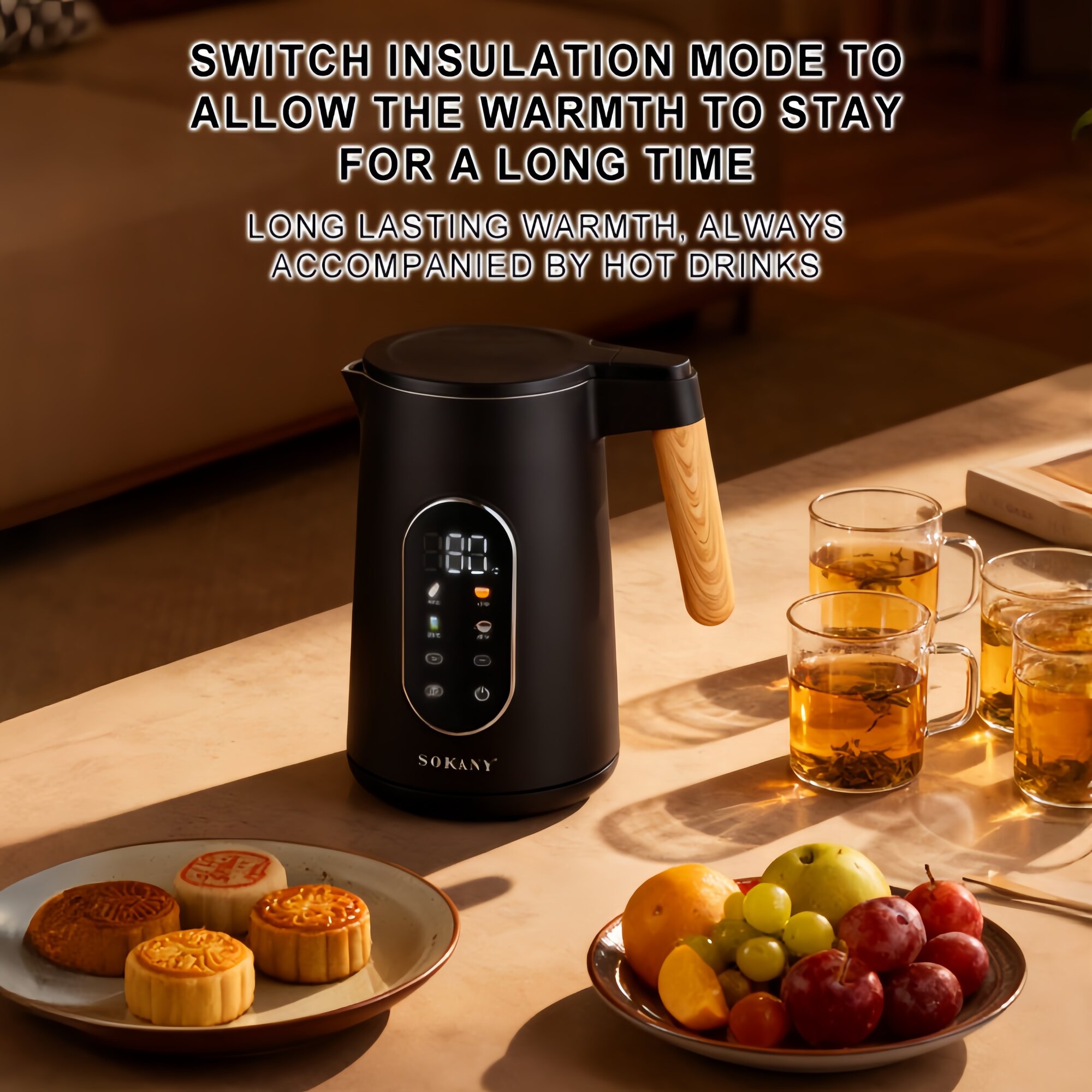 Электрический чайник, smart touch electric kettle 1,7л, черный