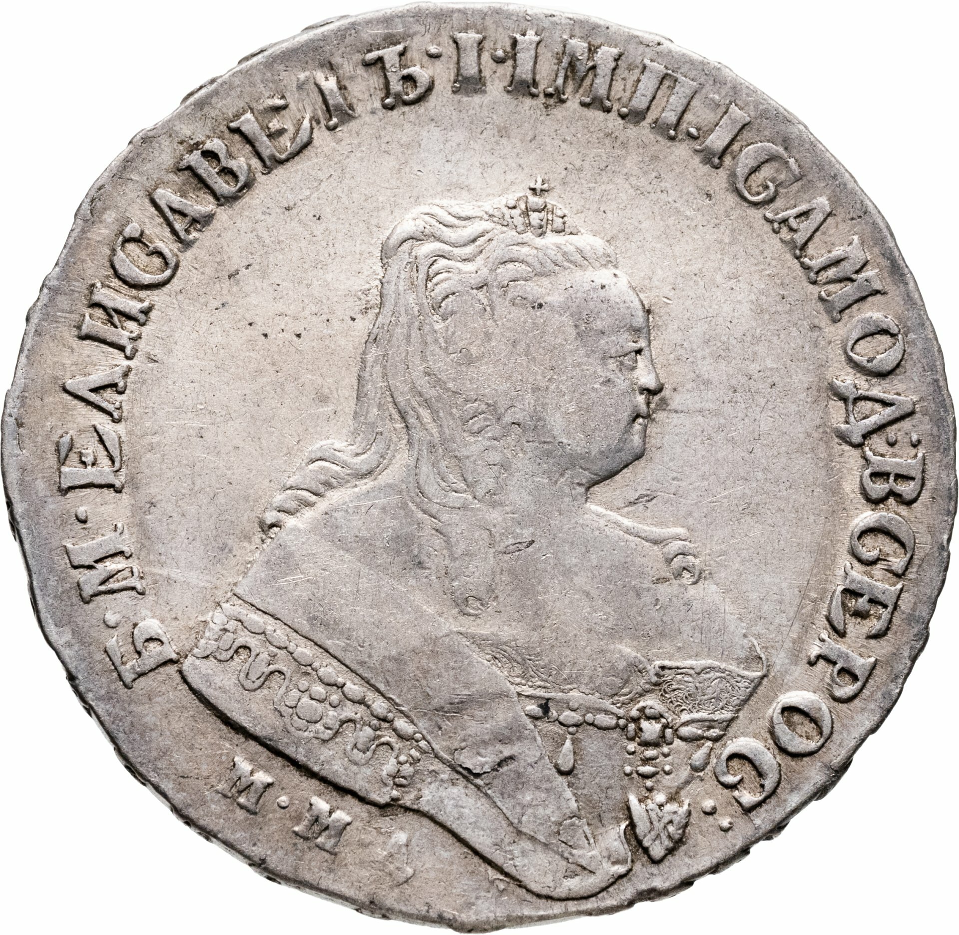 1 рубль 1749 ММД, Серебро 802, в сохранности VF