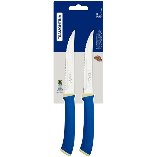 Набор ножей Tramontina Felice 2 шт для мяса с зубцами цв син 12,5