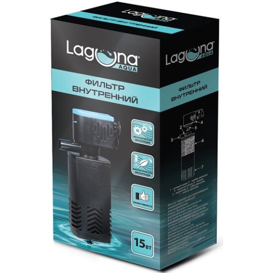 Внутренний фильтр Laguna LS1000F 15Вт, 650л/ч, 105*65*210мм