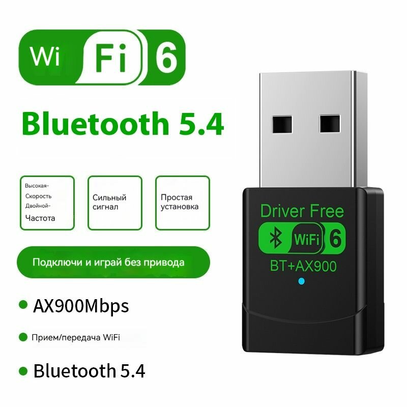 USB Wi-Fi адаптер Gehowesy AX900, двухдиапазонная скорость, поддержка WPA3