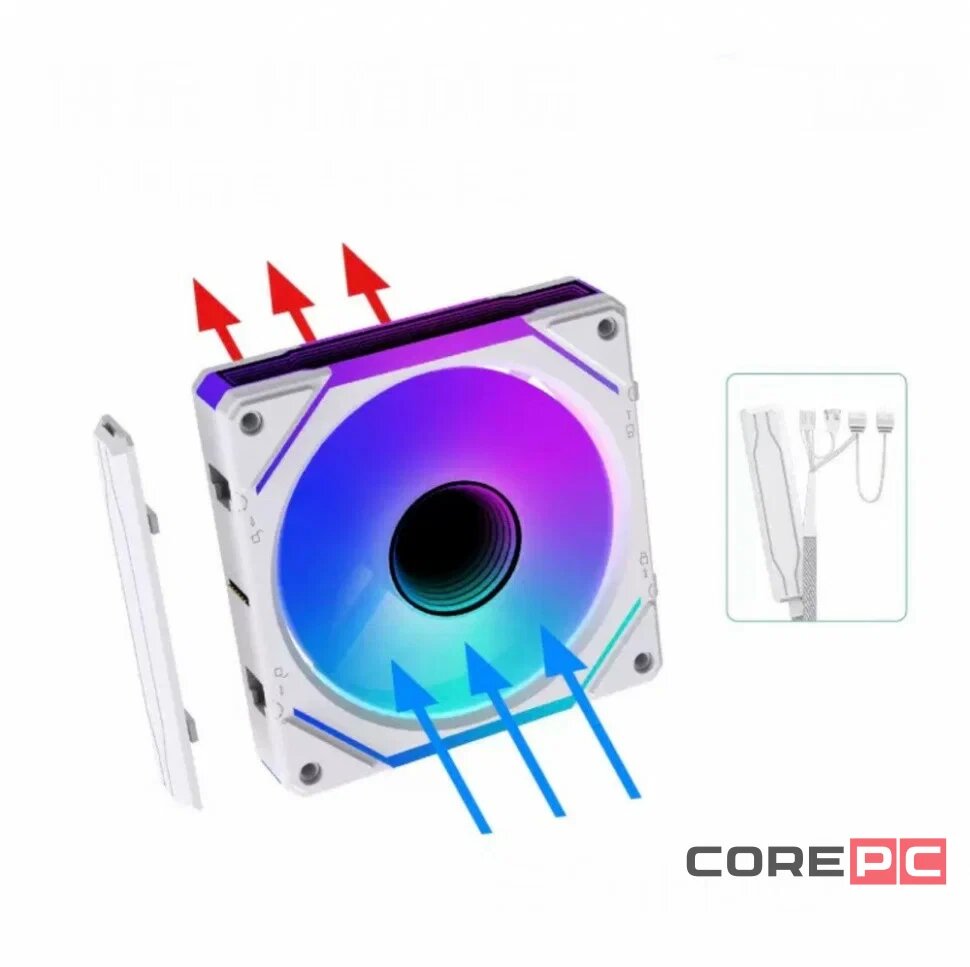 Вентилятор для корпуса UNI FAN SL ARGB White V1, гидродинамический, 1800 об/мин, 4-pin