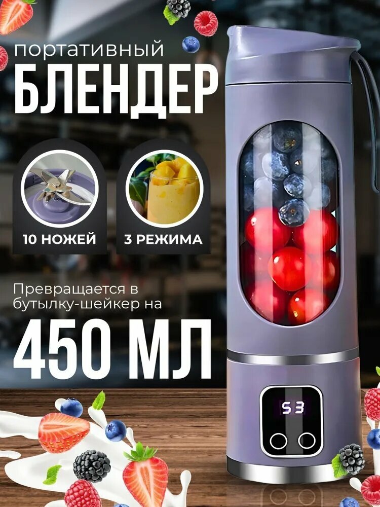 Xiaomi YouPin ZONZOGO Портативный блендер шейкер_блендер, сиреневый