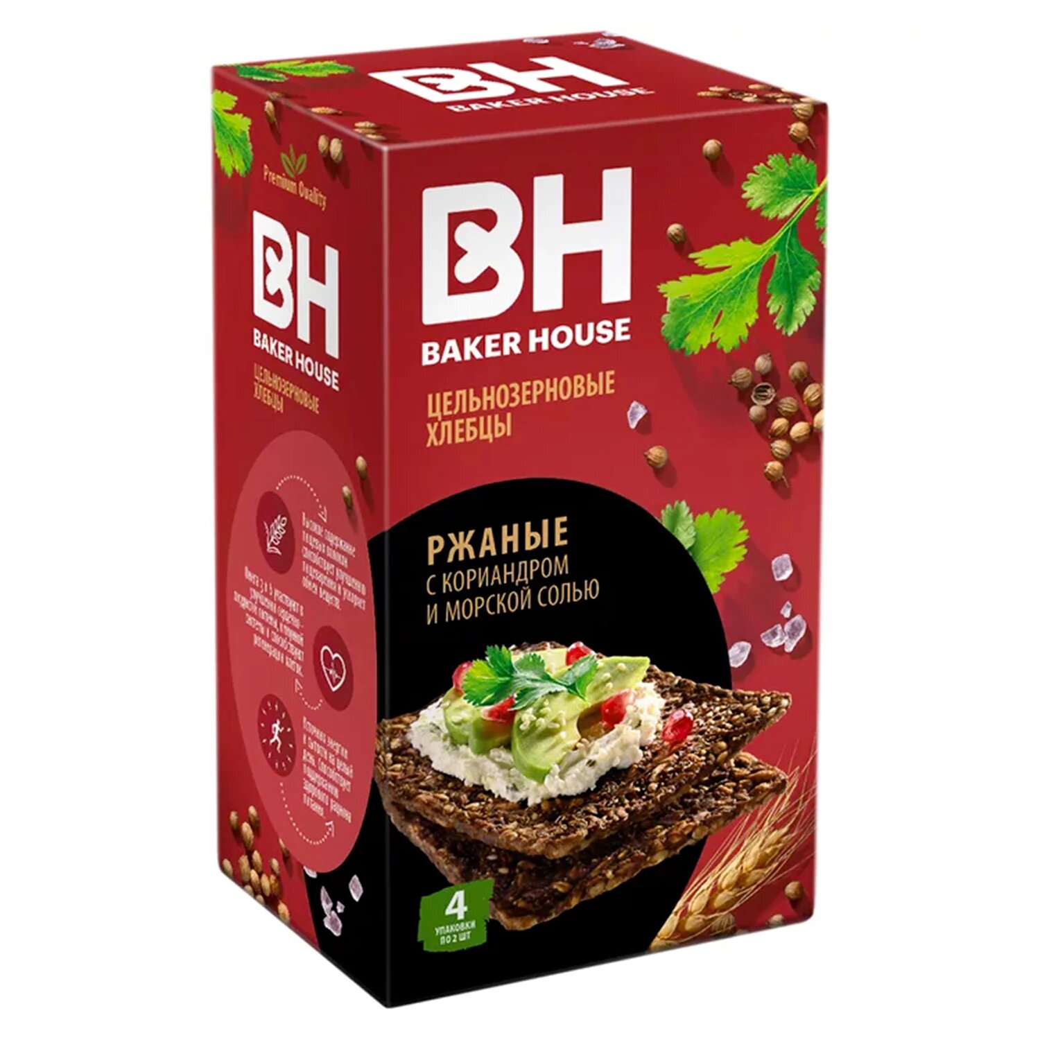 Хлебцы BAKER HOUSE скандинавские цельнозерновые ржаные, 180 г