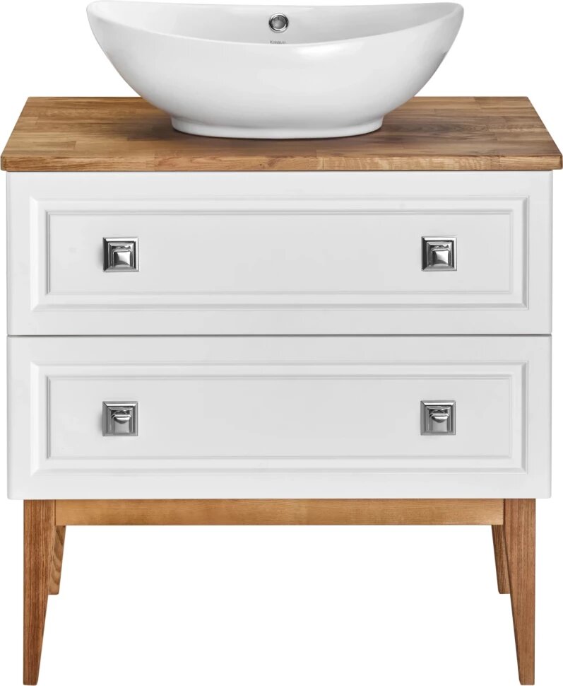 Тумба с раковиной слоновая кость 79 см ASB-Woodline Каталина