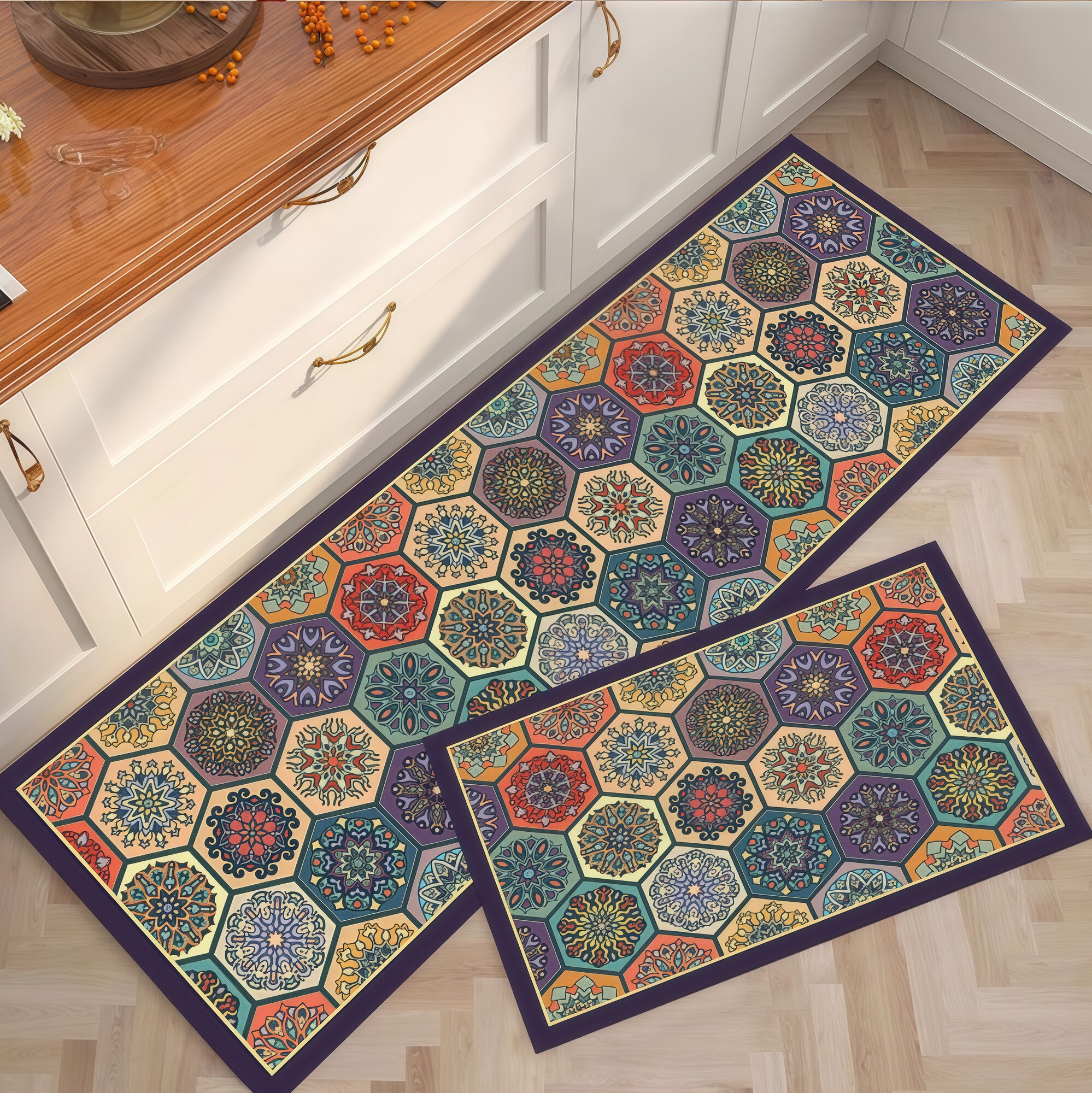 Наноковрики для пола, используемые на кухнях, обладают высоким водопоглощением и нескользящими свойствами.40*120 см