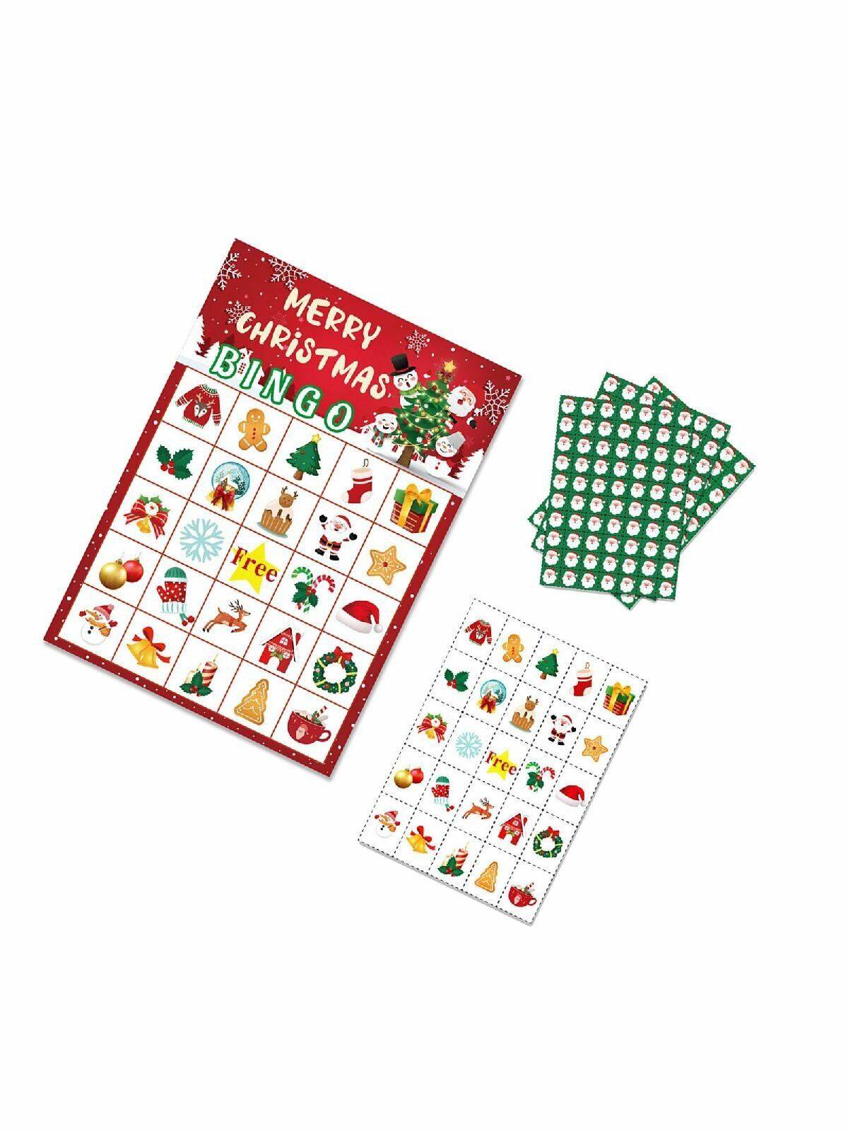 Бумажные карточки для бинго 37 шт. Рождественское издание Групповая игра для 24 участников