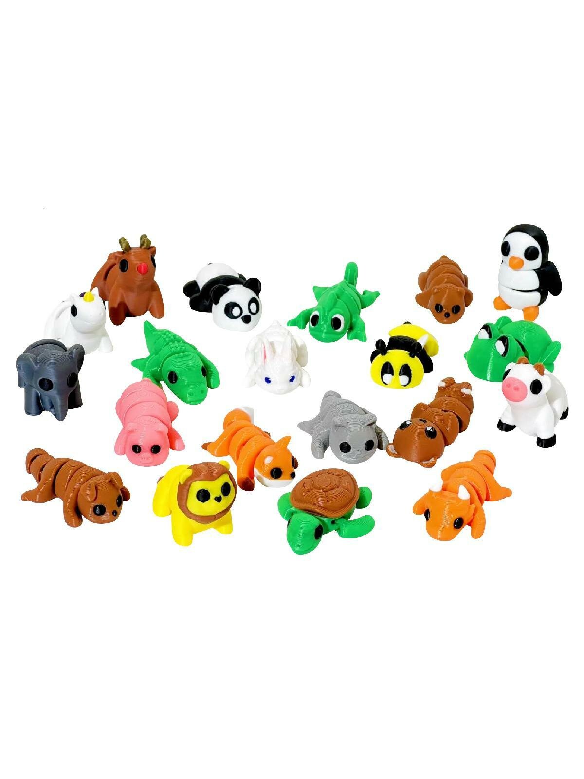 Набор из 20 шарнирных фигурок животных, опубликованных в 3D, настольная дека для удобства работы