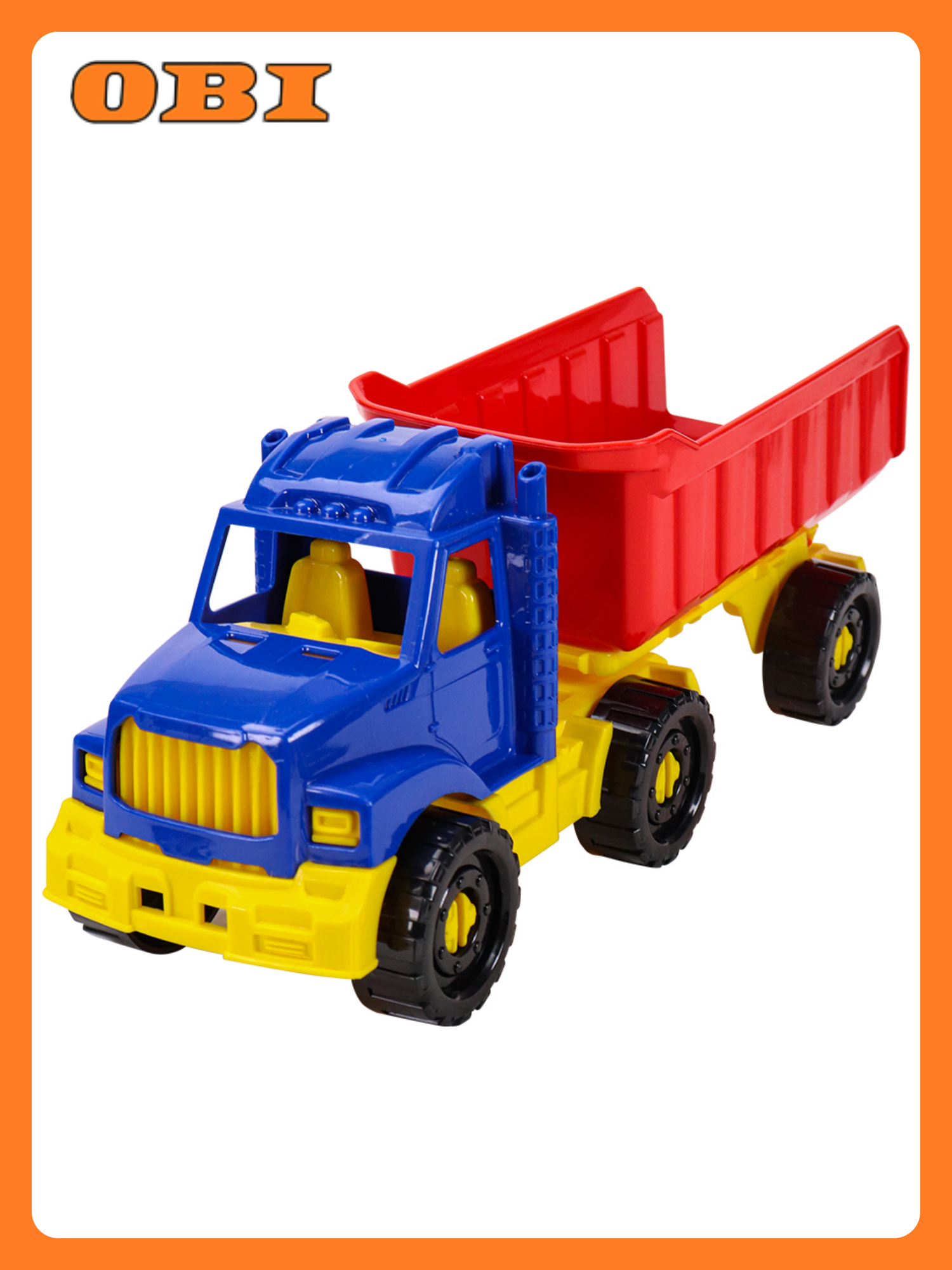 Машинка Рыжий Кот "бизон", с прицепом, инерционная, пластик, 31см