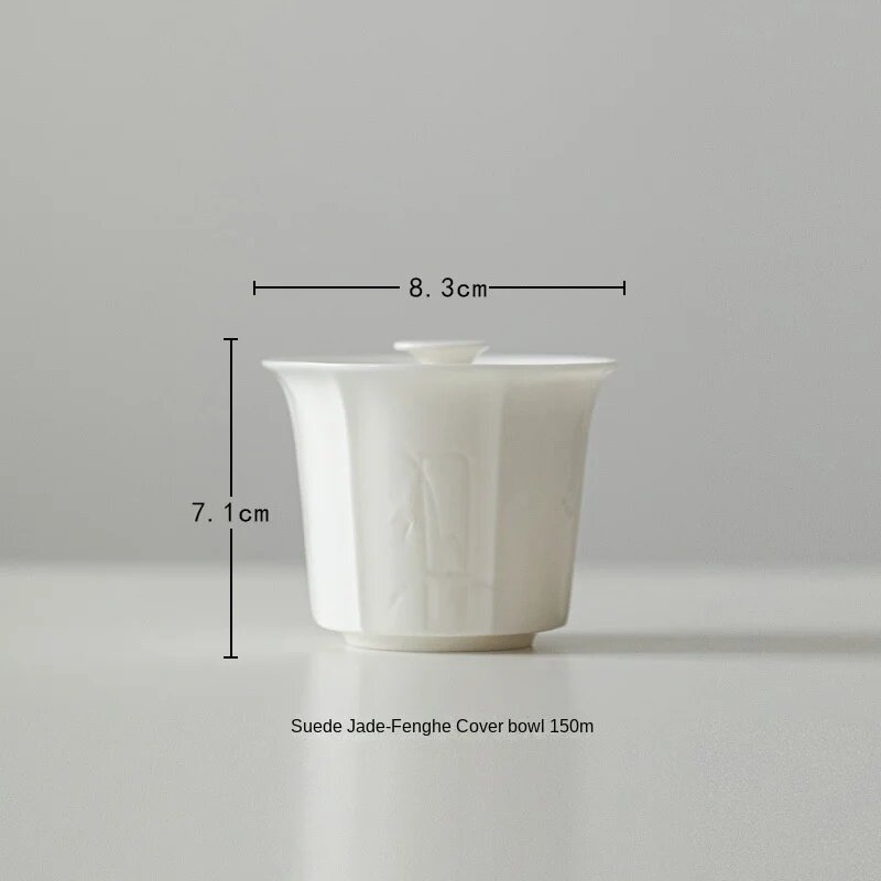 Белая Нефритовая крышка Gaiwan чайная чашка одинарный 360 градусов Выход воды чайная Пивоваренная чаша Стандартный чайный набор