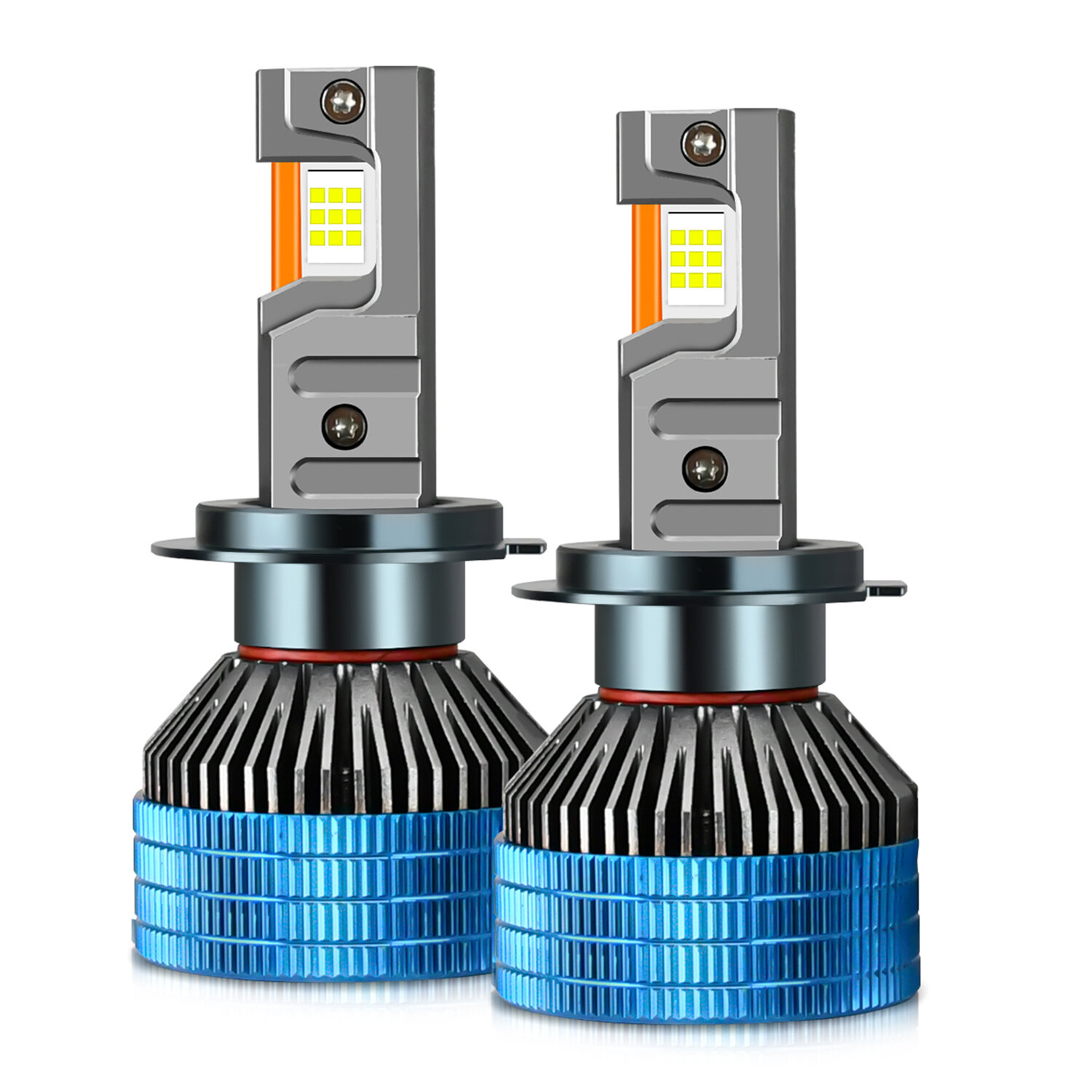 Лампа для автосвета T17 H7 H4 H11 H13 9005 9006 9012 150Вт автомобильная с тремя медными трубками LED фары 20000Лм свет для автомобиля 6000К холодный белый, набор для замены с высокомощным чипом CSP, пакет из 2 штук