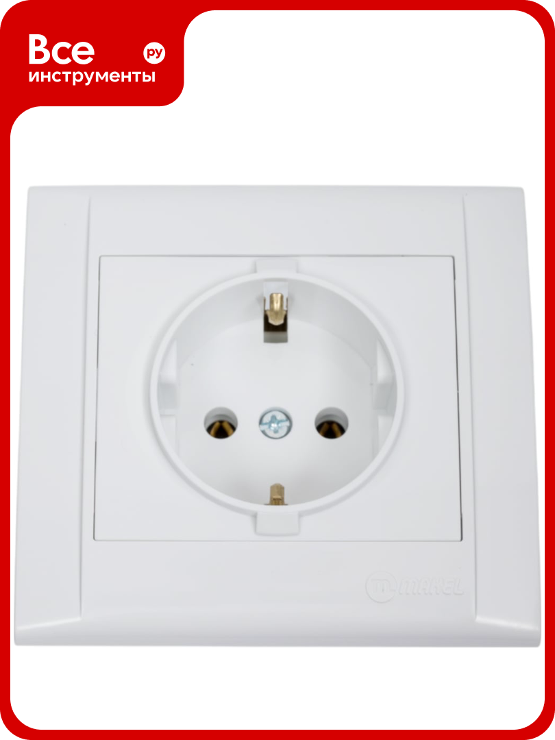 Розетка MAKEL с/з СП Defne 16А IP20 белый 42001028
