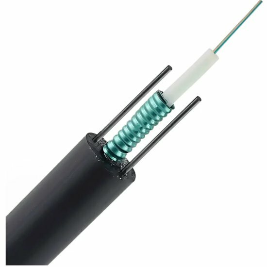 Кабель оптический Filum 9/125, 4 волокна, G.652D, loose tube, внешний (PE), бронированный сталь. гофр. лентой, 1,5 кН, чёрный, 200 м (FL-GYXTW-1/4G652-200m)