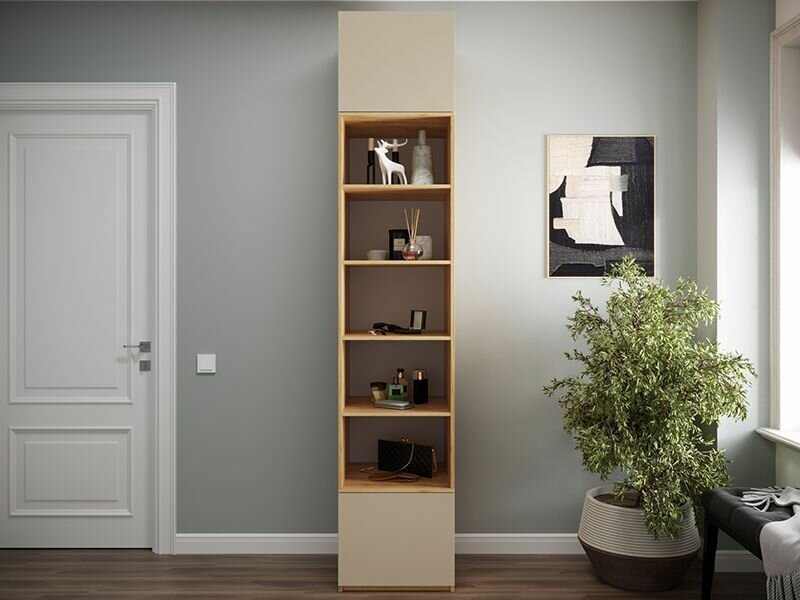 Пенал с полками "Дуглас" 45х24х50 Дуб крафт золотой / Бромелия