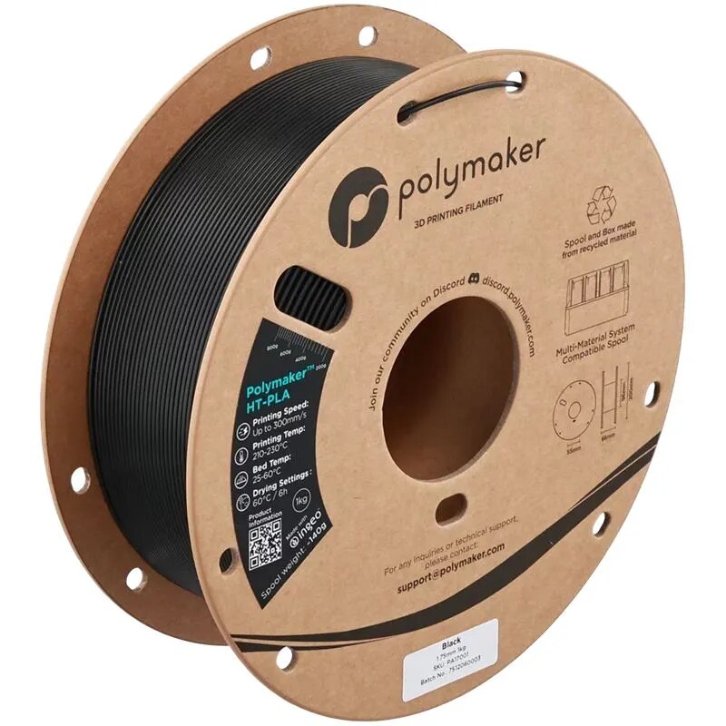 Polymaker HT-PLA Высокотемпературная высокоскоростная нить ABS (черная)