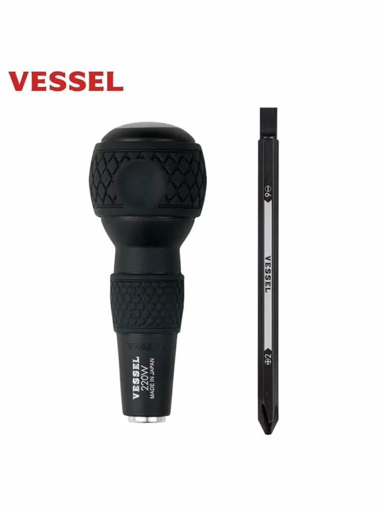 VESSEL 220W-62, Съемный, многофункциональный, нескользящий набор отверток, сменные насадки