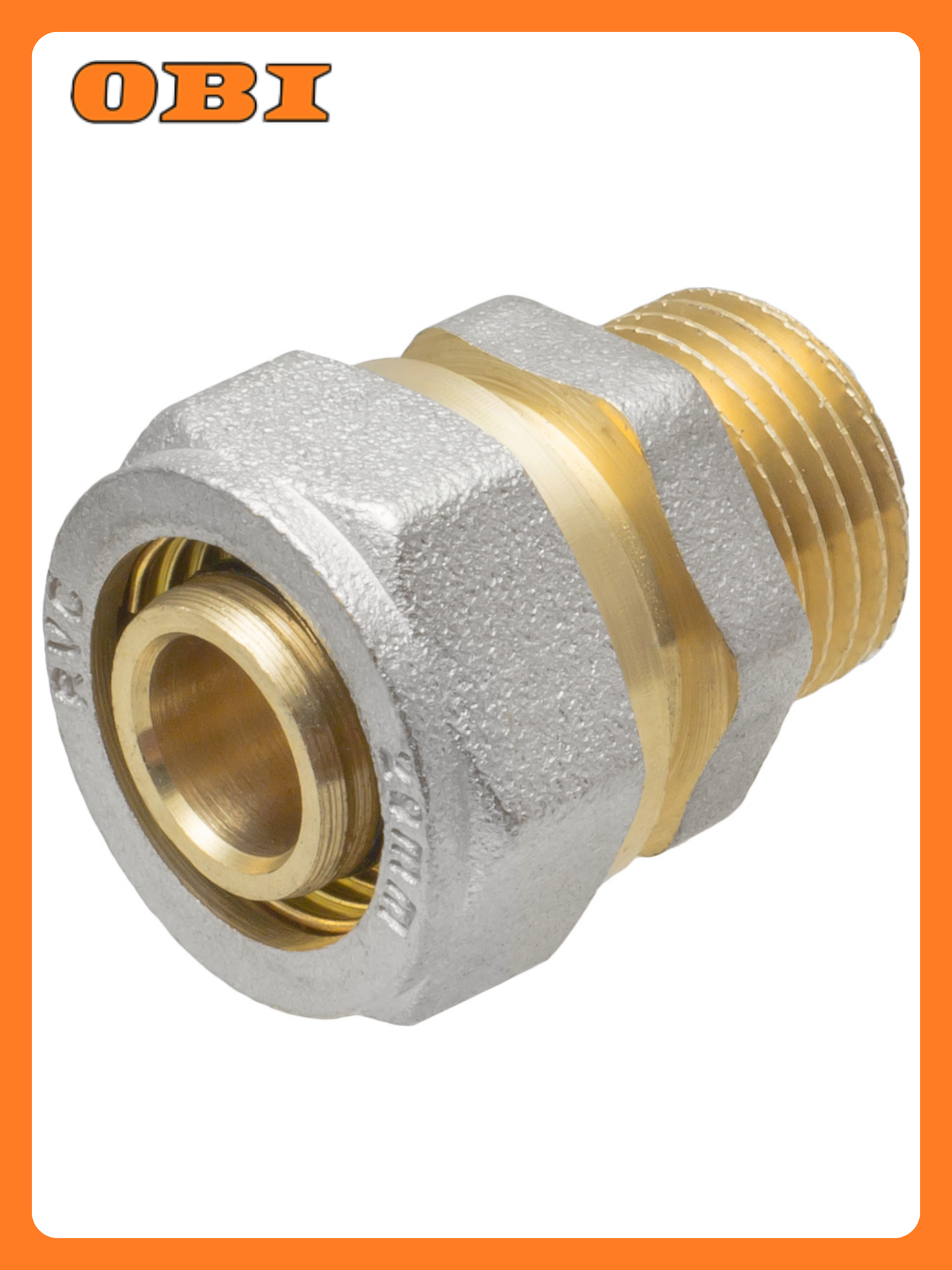 Соединитель Rvc, 20х1/2", муфта, латунь, никелированный, 1 шт