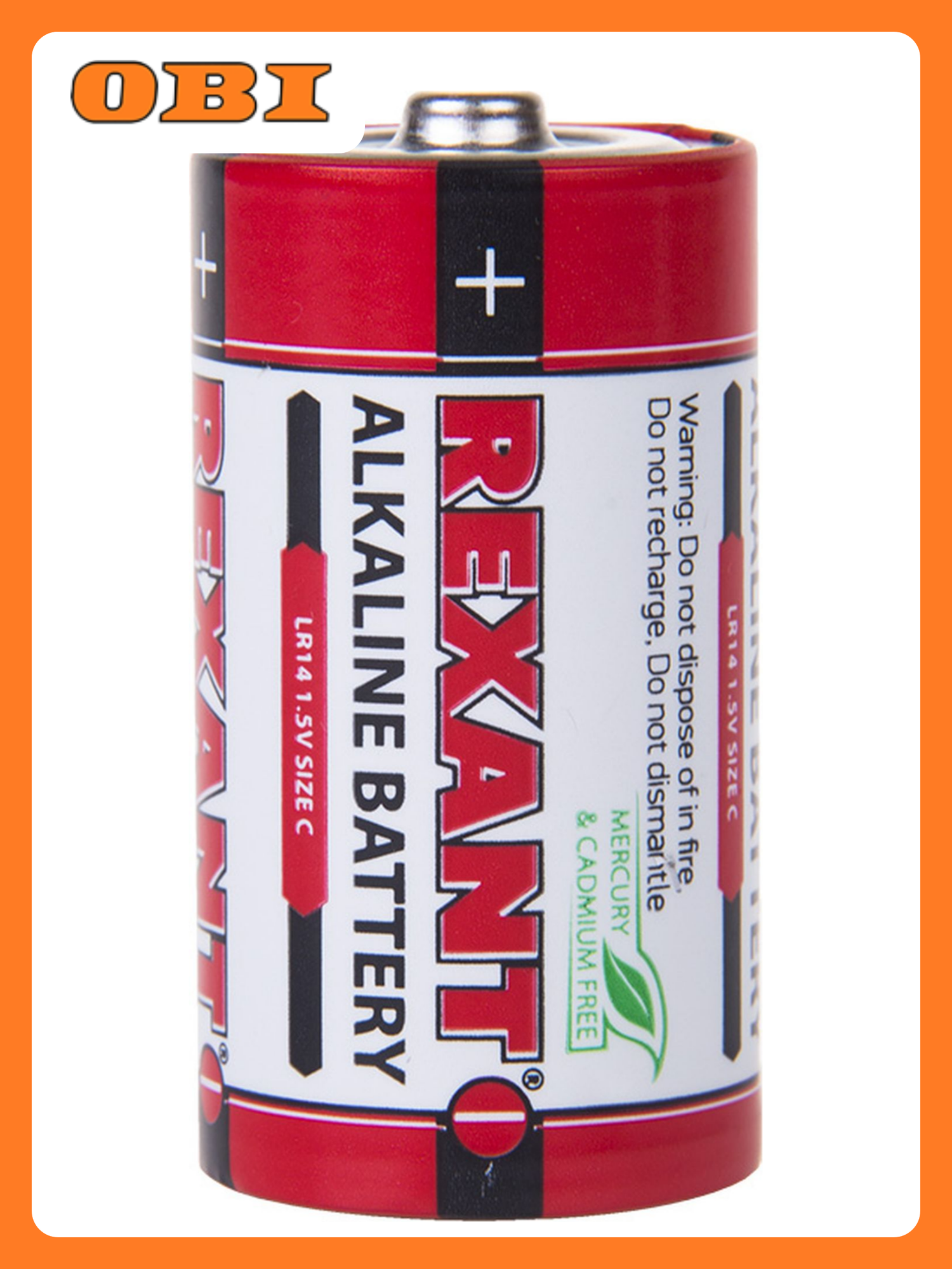 Алкалиновая батарейка тип С/LR14 1,5 V 2 шт. блистер REXANT