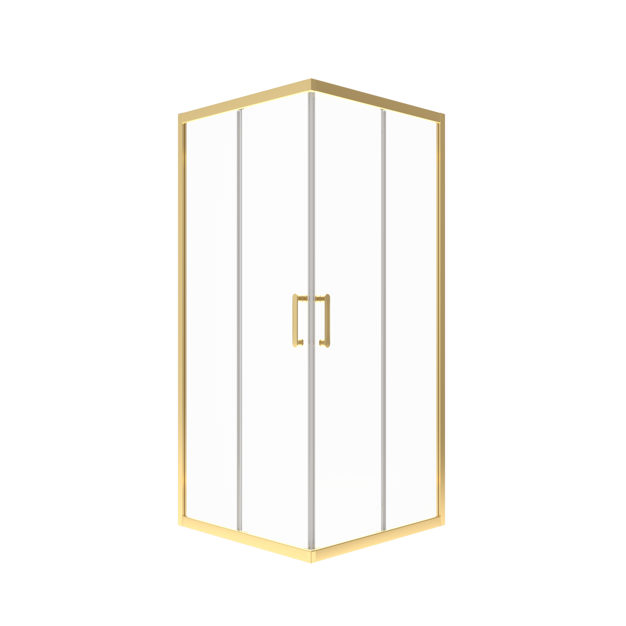 Душевая ширма Triton Фикс-Голд 90х90, квадрат, стекло - прозрачное, профиль ширмы - голд (золото)