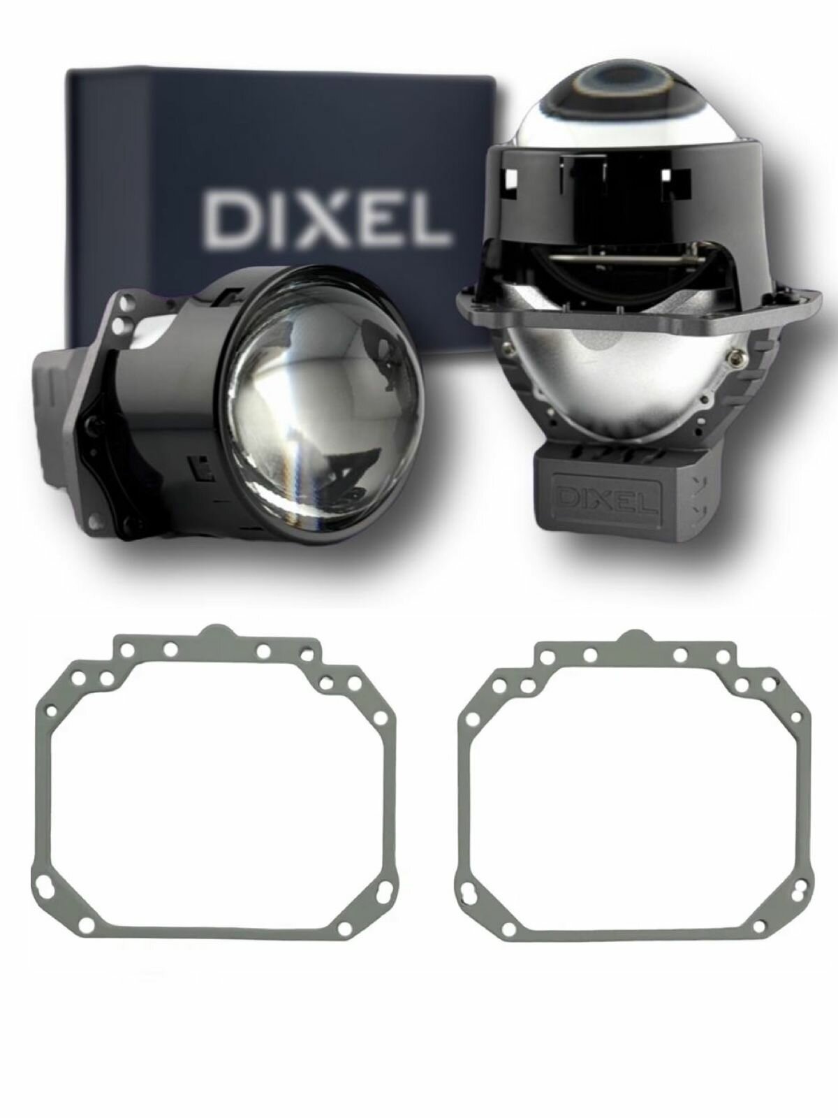 Билед линзы 5000k для BMW 5 E60 2003-2007 без AFS / с переходными рамками БМВ 5 Е60 / bi led линза 3 дюйма / 2 чипа, размытая СТГ, 60-70W