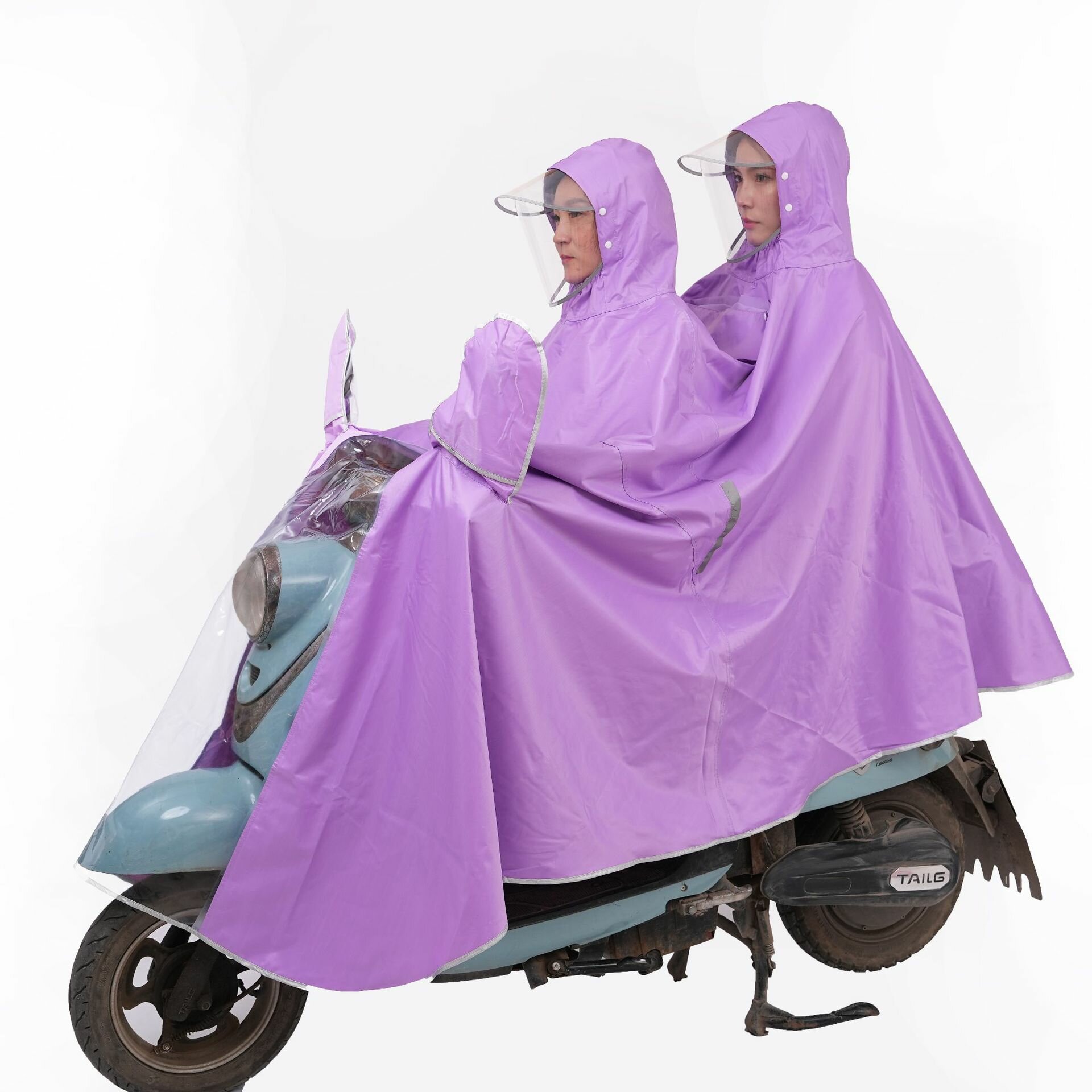 Дождевик для электросамоката, утолщенный и удлиненный, с чехлом для ног, из оксфордской ткани, с отражающим дождевиком и видимой приборной панелью для электросамоката на одного человека