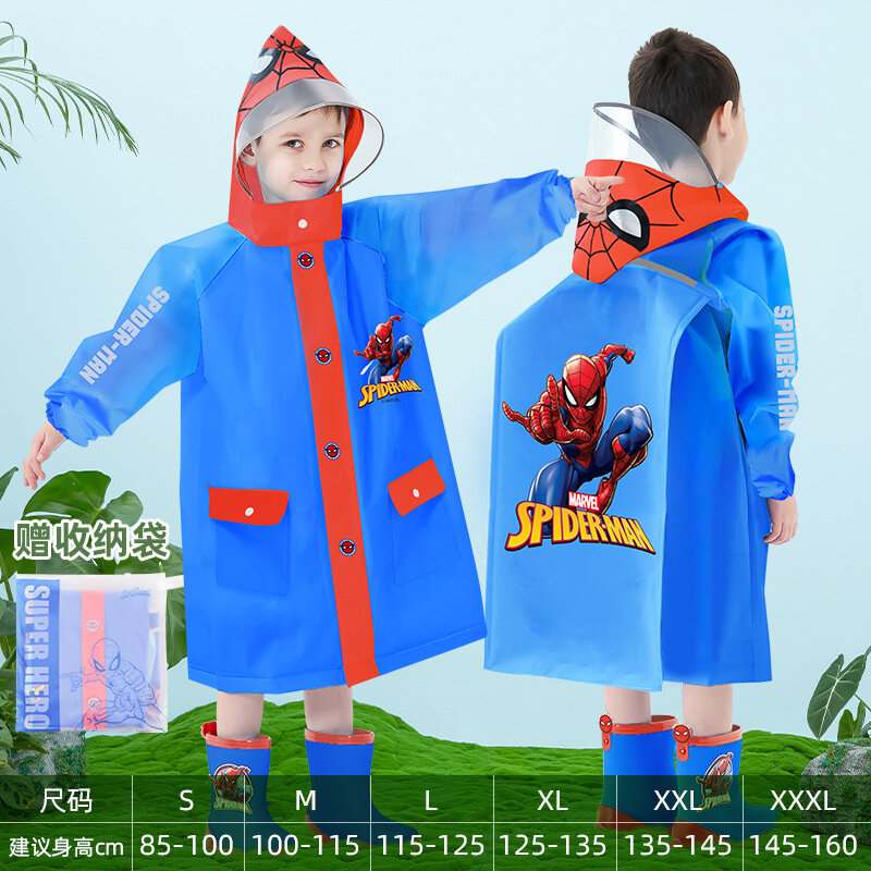 Детский большой рюкзак дождевик Эльза Принцесса, пончо для школьников, водонепроницаемый дождевик для малышей