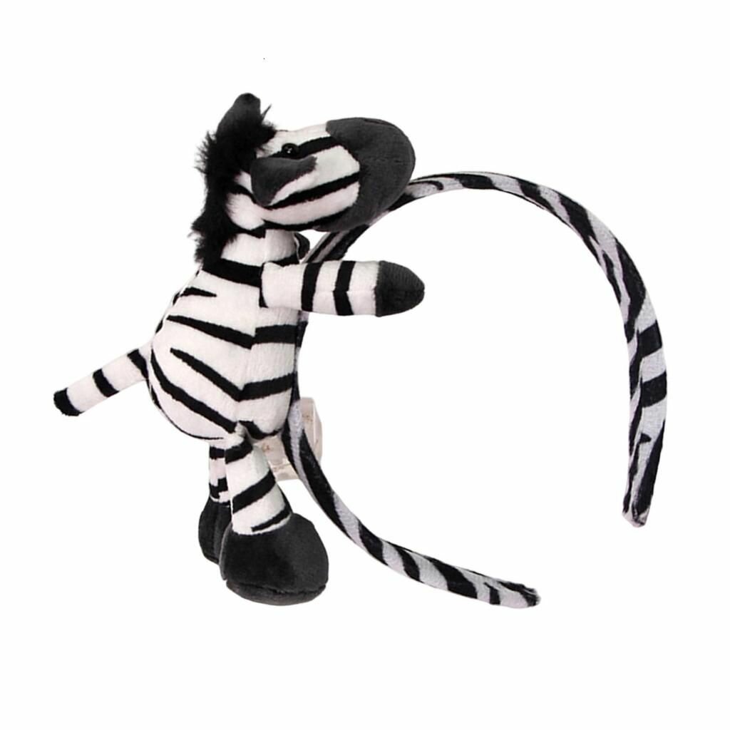 Плюшевая повязка с зебрами для вечеринок и школьных мероприятий, - Lying on