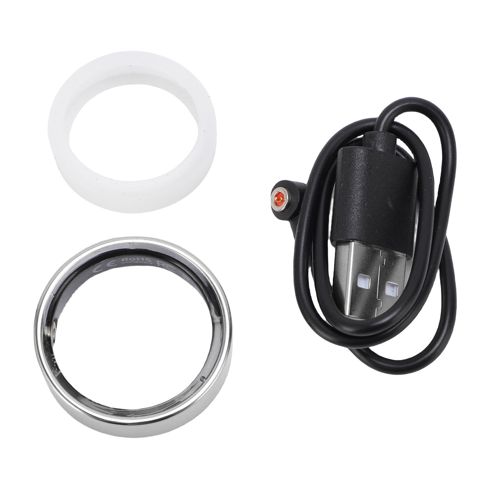 Фитнес -трекер кольцо с шагом калорий подсчет жестов Управление жестом Взятие фото -страницы Turner 50 -метровое гидроизоляция Умное кольцо для спортивного бега размер 9: ок. 18,9 мм / 0,74 дюйма внутреннего диаметра серебра