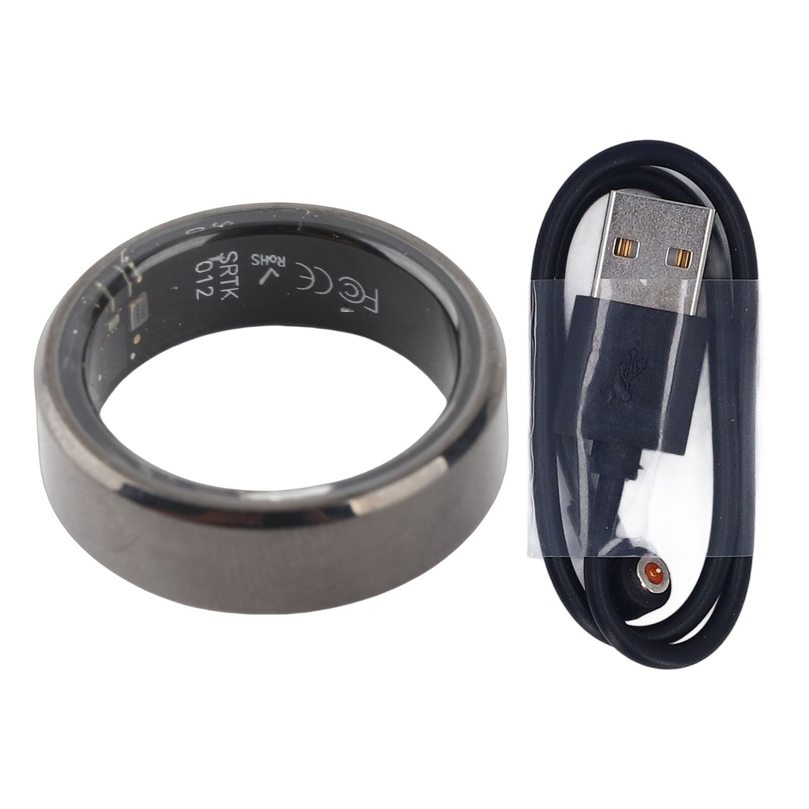 Smart Ring Fitness Tracker Tracker IP68 Водонепроницаемый шаг, подсчет много спортивных режимов носимые интеллектуальные кольцы, совместимые с приложением Smarthealth Black Size 20