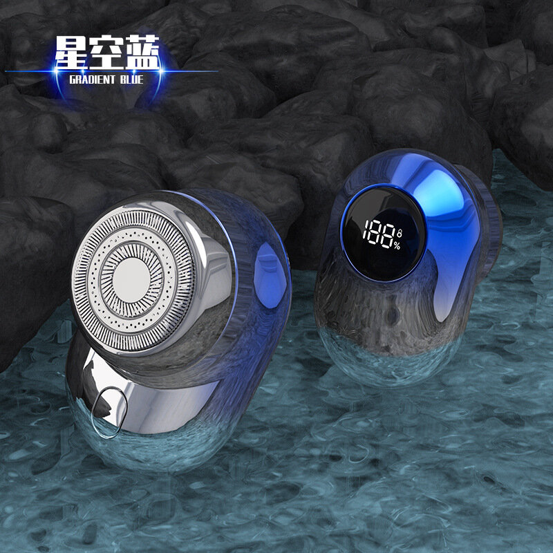 2026 Новый 3-кольцевой бритвенный станок IPX7 Водонепроницаемый Электрический Мини-бритва для мужчин с цифровым дисплеем Портативный