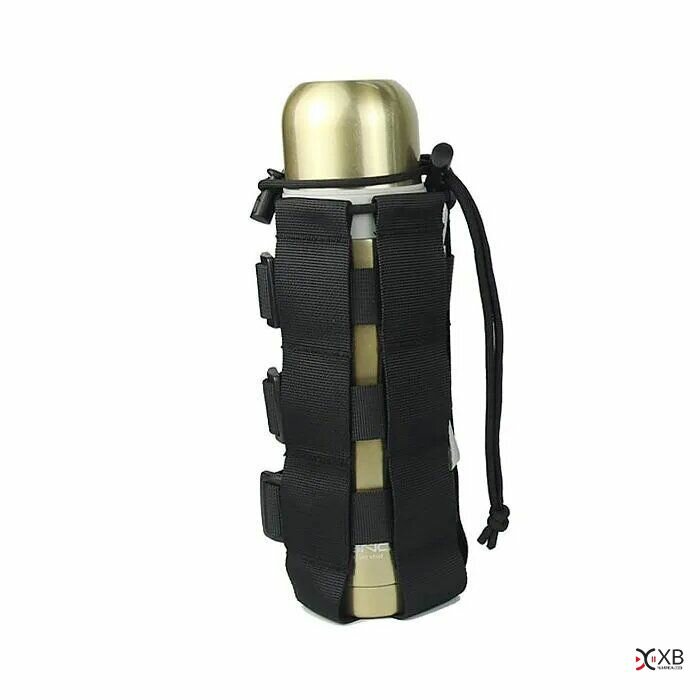 Флягодержатель / Держатель для бутылки тактический / Чехол для бутылки, с ремнем, черный