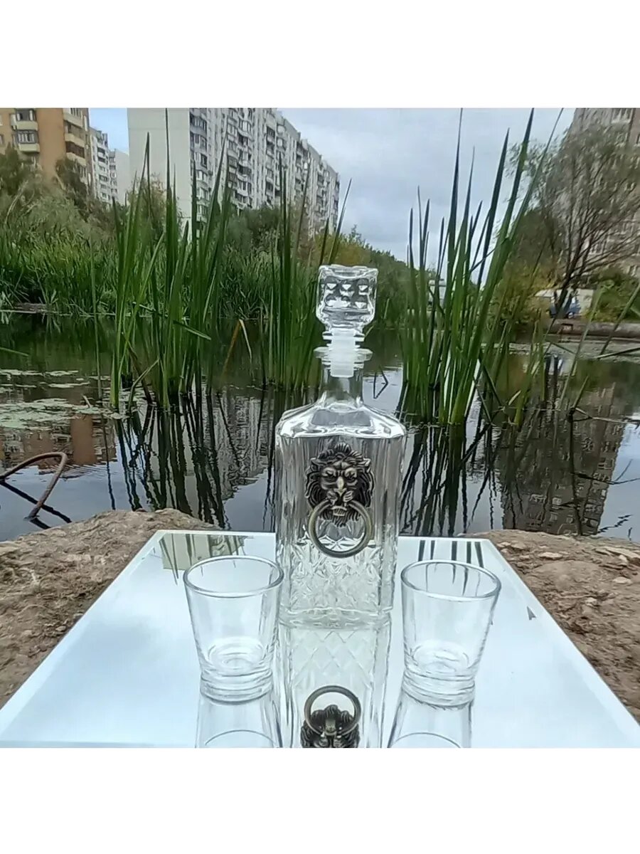 Графин граненый Лев 500мл+ 2 стопки 50мл