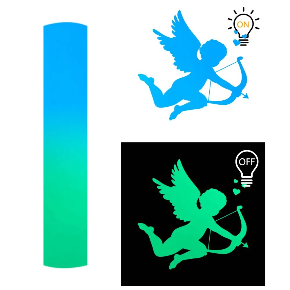 Светящаяся виниловая пленка Findohope 30x100cm(12 x 39in), Blue Glow Green