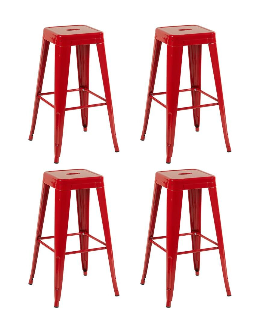 Комплект Stool Group Стул барный TOLIX красный глянцевый KD 4 шт. арт. УТ000042399