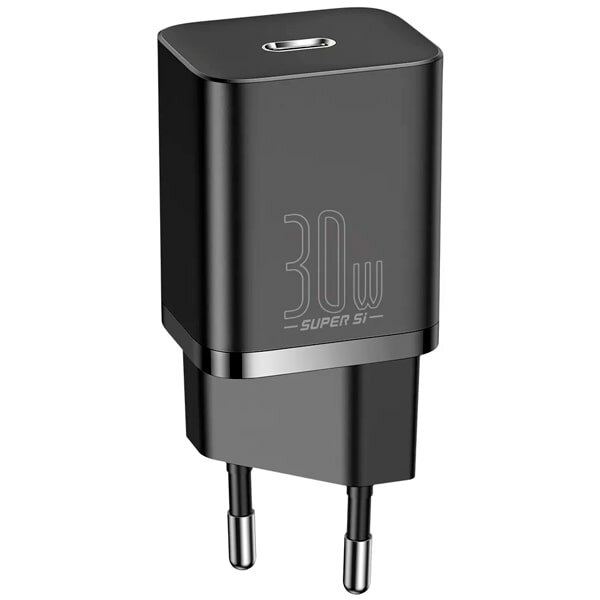 Baseus зарядное устройство сетевое Baseus Super Si quick charger 30W (Type-C/USB-C) черное, для iPhone 14/15/16/17 Pro / Pro Max и Android