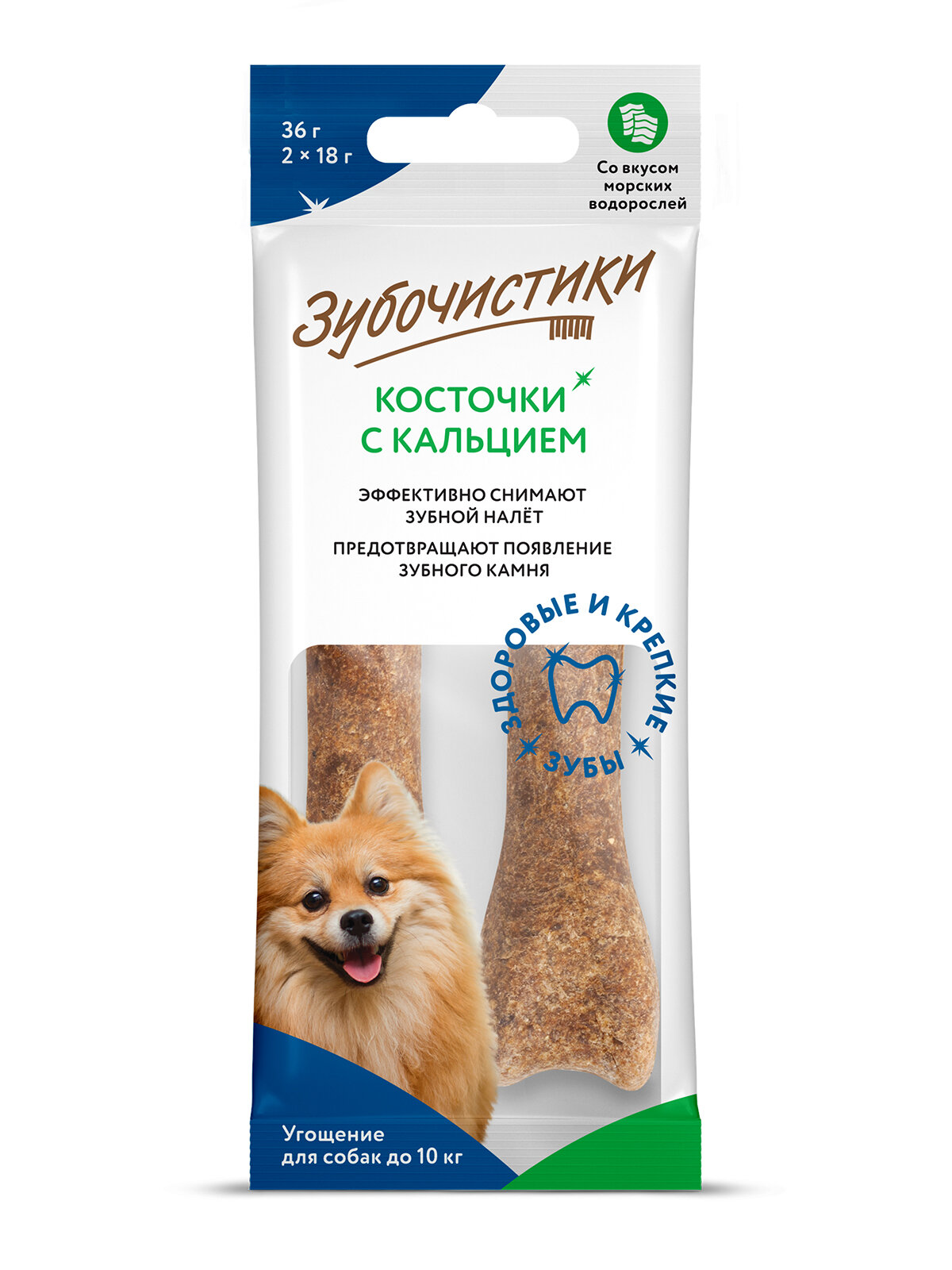 Зубочистики косточка со вкусом морск. водорослей (2шт) д/собак мелк. пород , 36г (73303761)