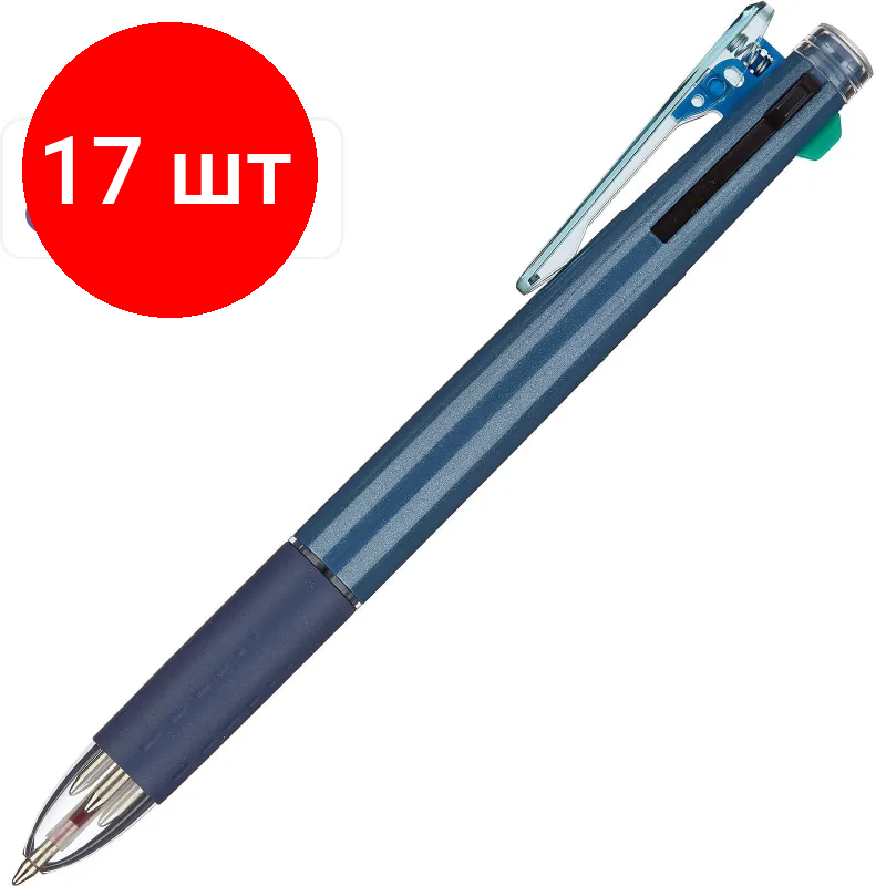 Комплект 17 штук, Ручка шариковая автомат. M&G лин0.5мм,4цв в1, асс, манж, ABPJ7371040796C